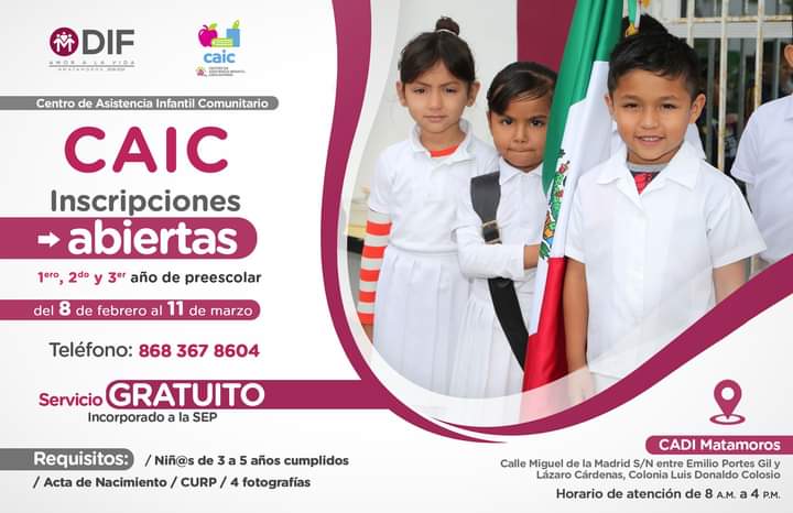 El Sistema DIF Matamoros te invita a integrarte al Centro de Asistencia ...