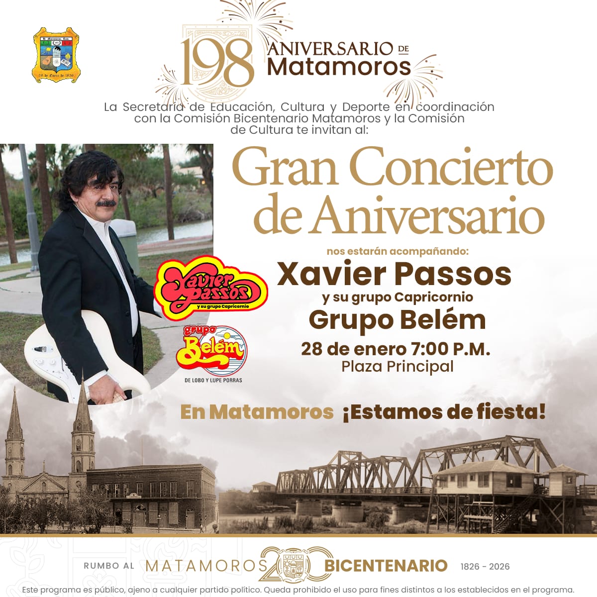 Hoy gran concierto de Xavier Passos para celebrar el 198 Aniversario de ...